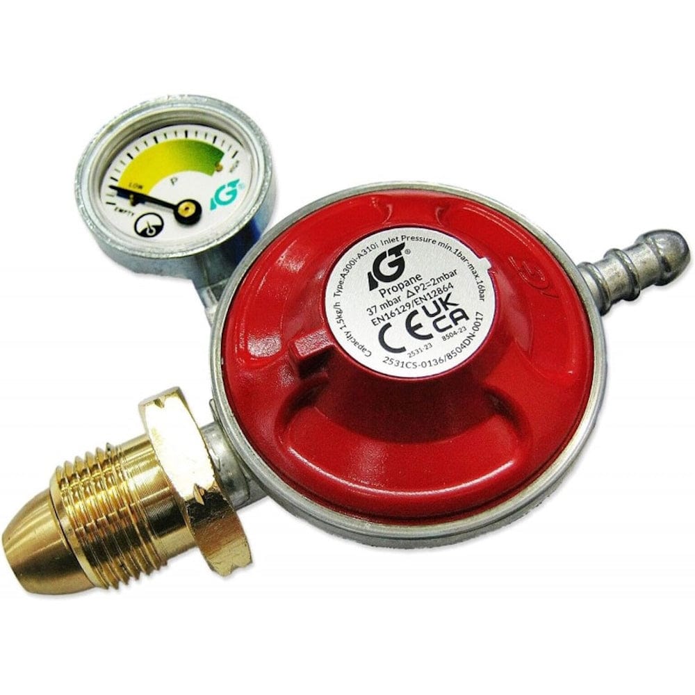 IGT Propane Gas Regulator with Pressure Gauge 37mbar - Pro Smoke BBQ